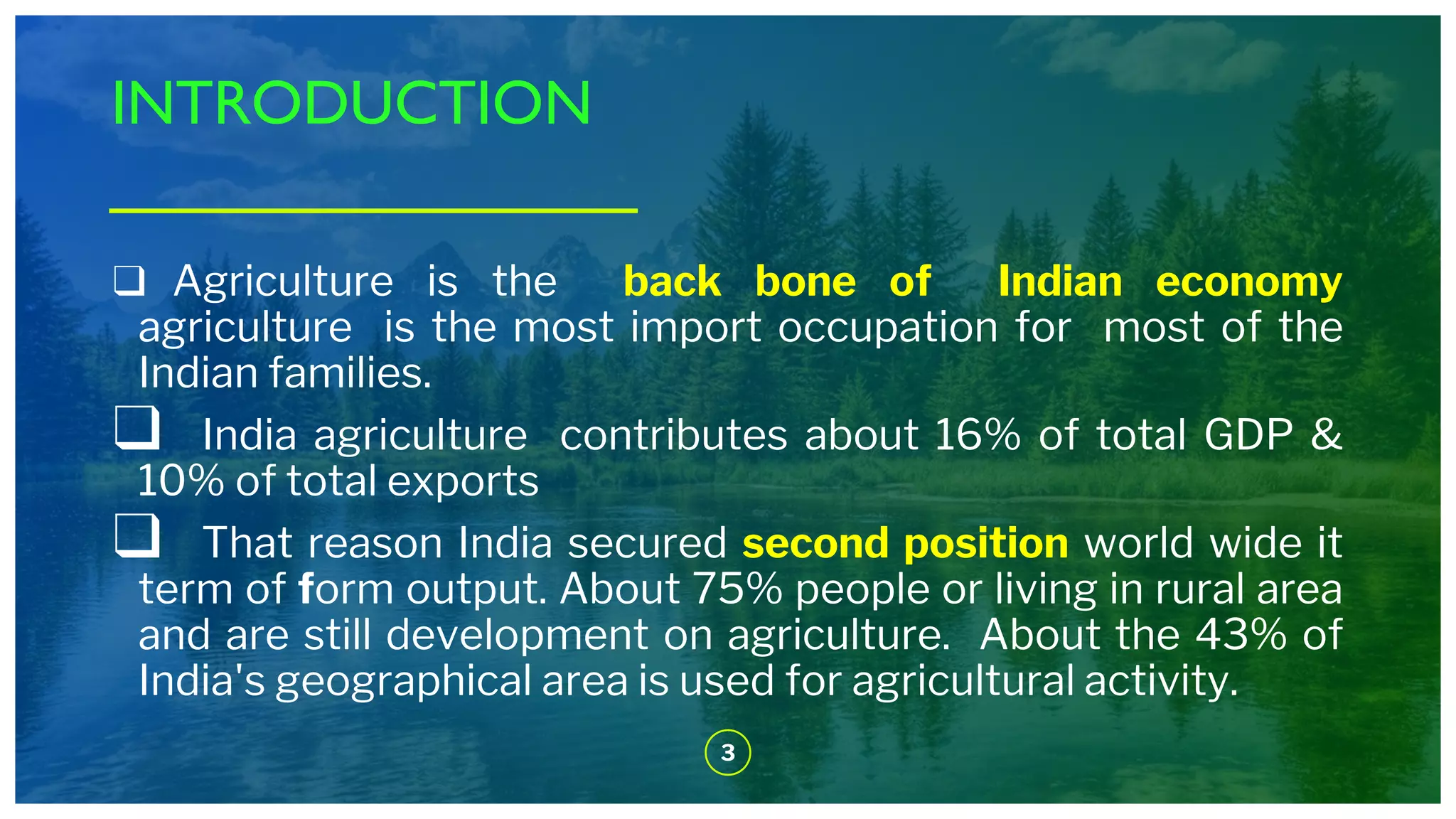 Role of agriculture in indian economy | PPTX