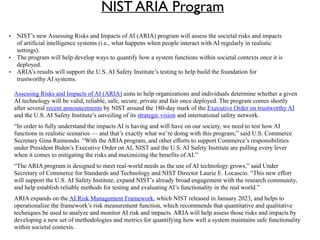 September Update (including NIST ARIA Testing): Role of AI Safety ...