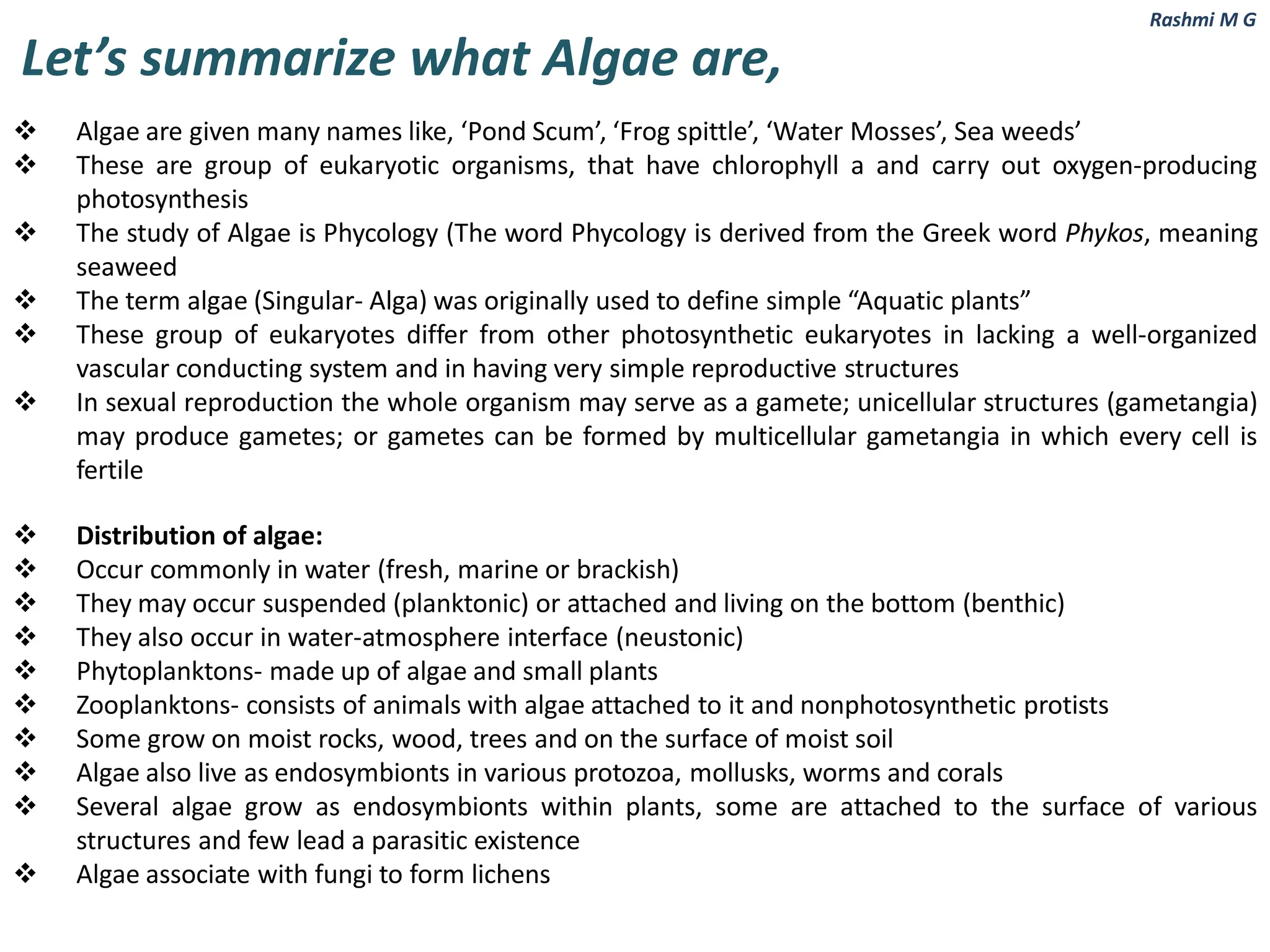 Role of Algae in the environment, agriculture, Medicine, Food ...