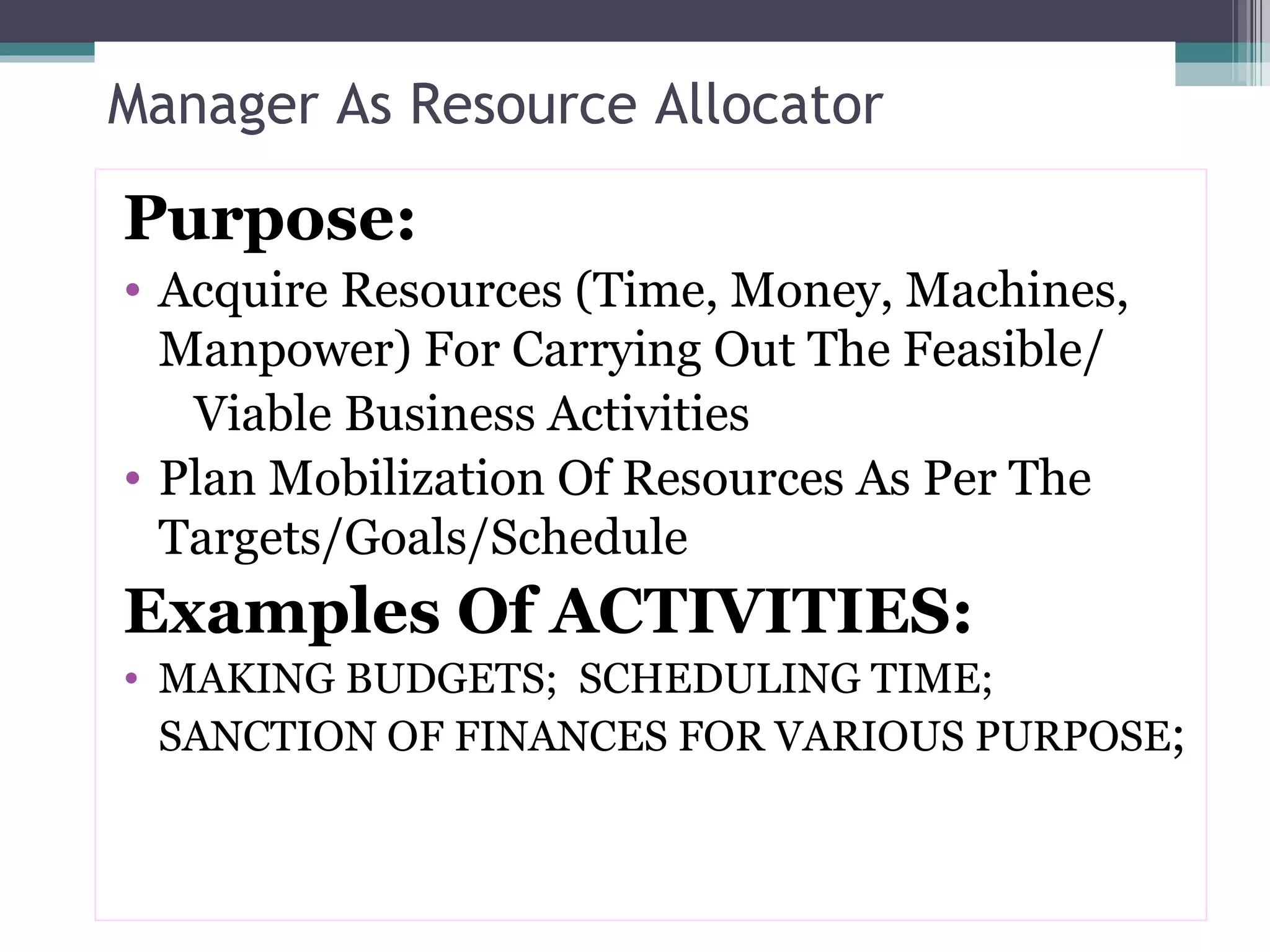 Role Of A Manager | PPT