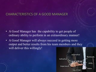 ROLE OF A MANAGER | PPTX | Executive Leadership & Management | Business