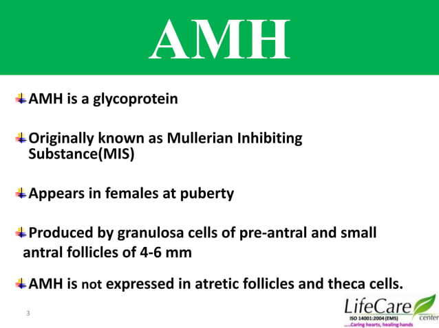 Role Of AMH In Infertility , Dr. Sharda Jain , Life Care Centre | PPT