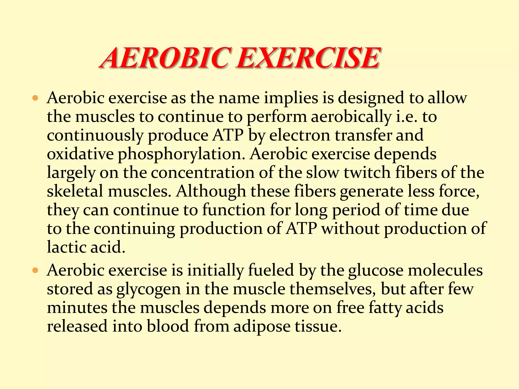 Role of anaerobic and anaerobic metabolism in exercise. | PPTX