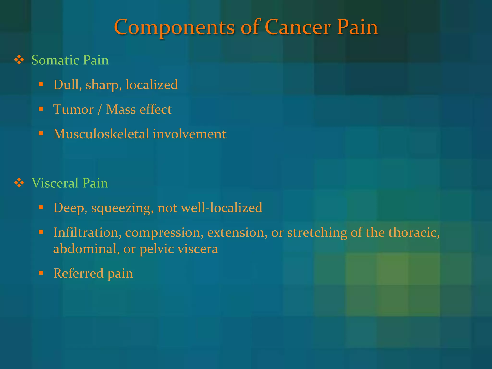 Role of anaesthesiologist in management of cancer pain | PPTX