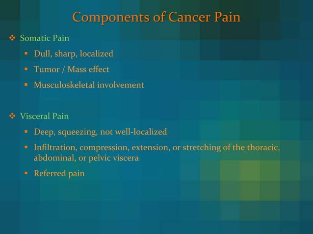Role of anaesthesiologist in management of cancer pain | PPT