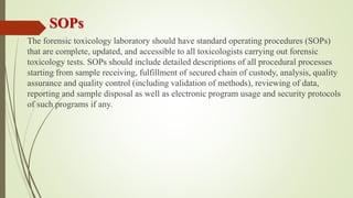 Role of analysis in forinsic toxicology | PPTX