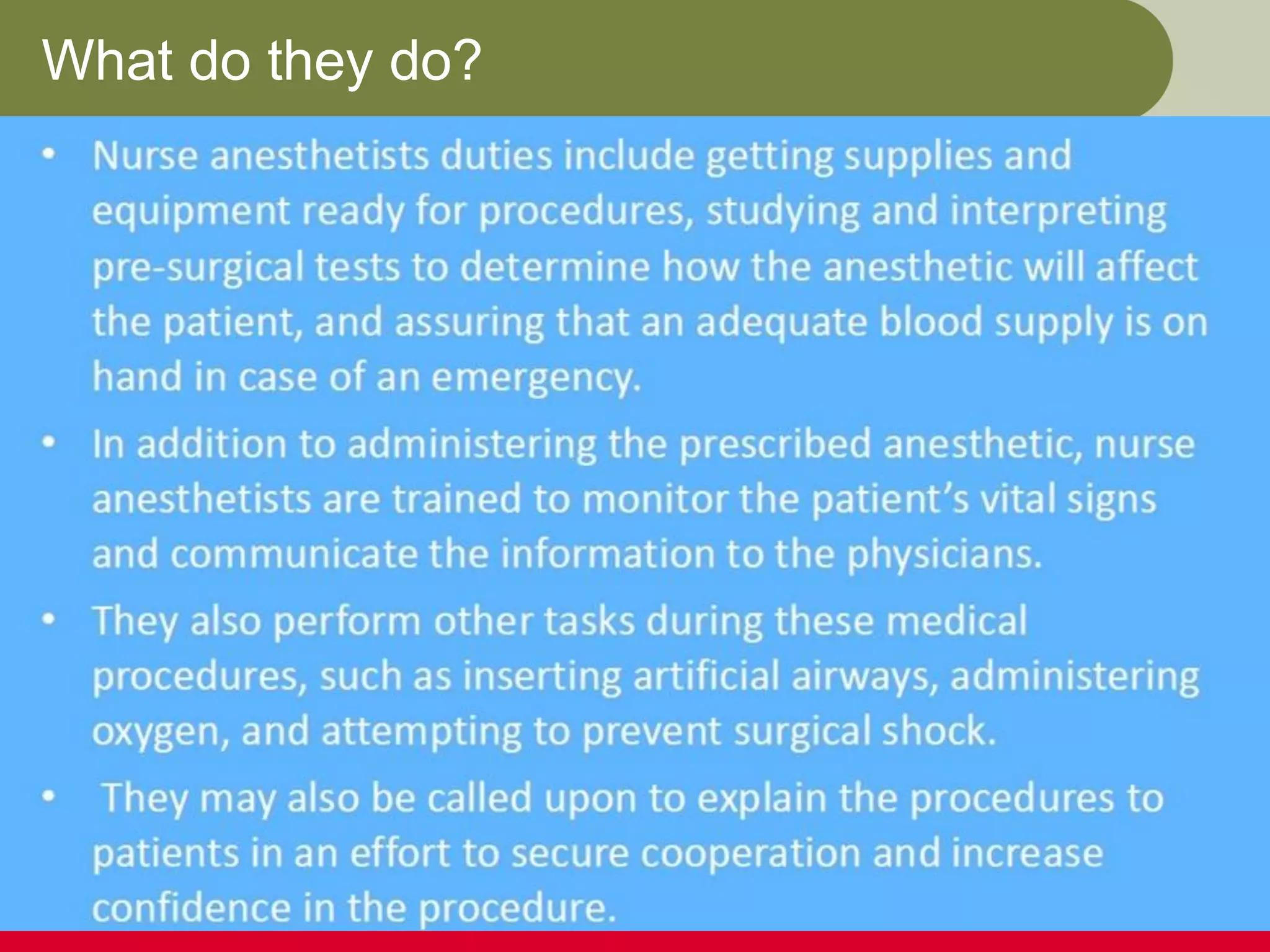 Role of anesthesia nurse in operation theatre | PDF