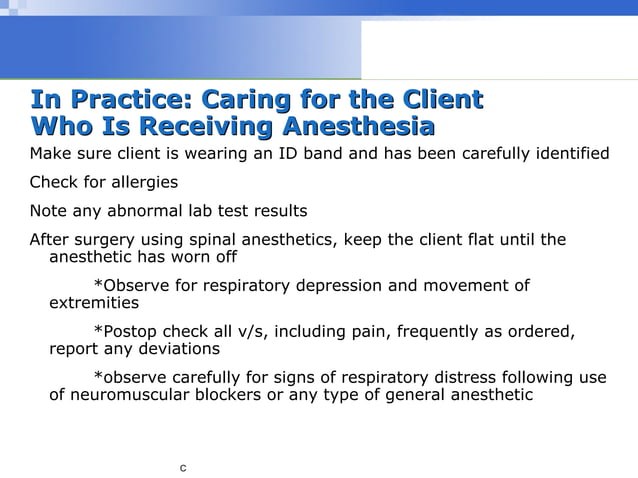 Role of anesthesia nurse in operation theatre | PDF | Lung and ...