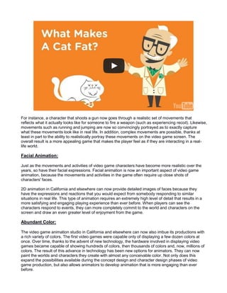 The Role of Animation in Video Games | PDF