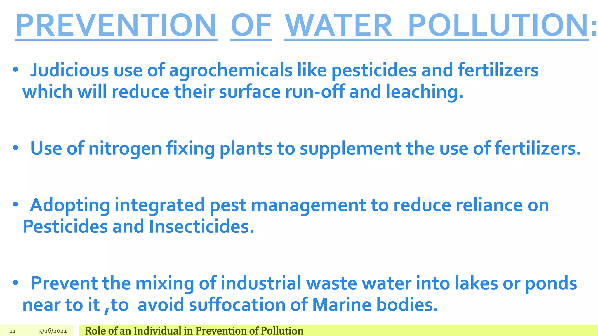 Role of an individual in prevention of pollution | PPTX