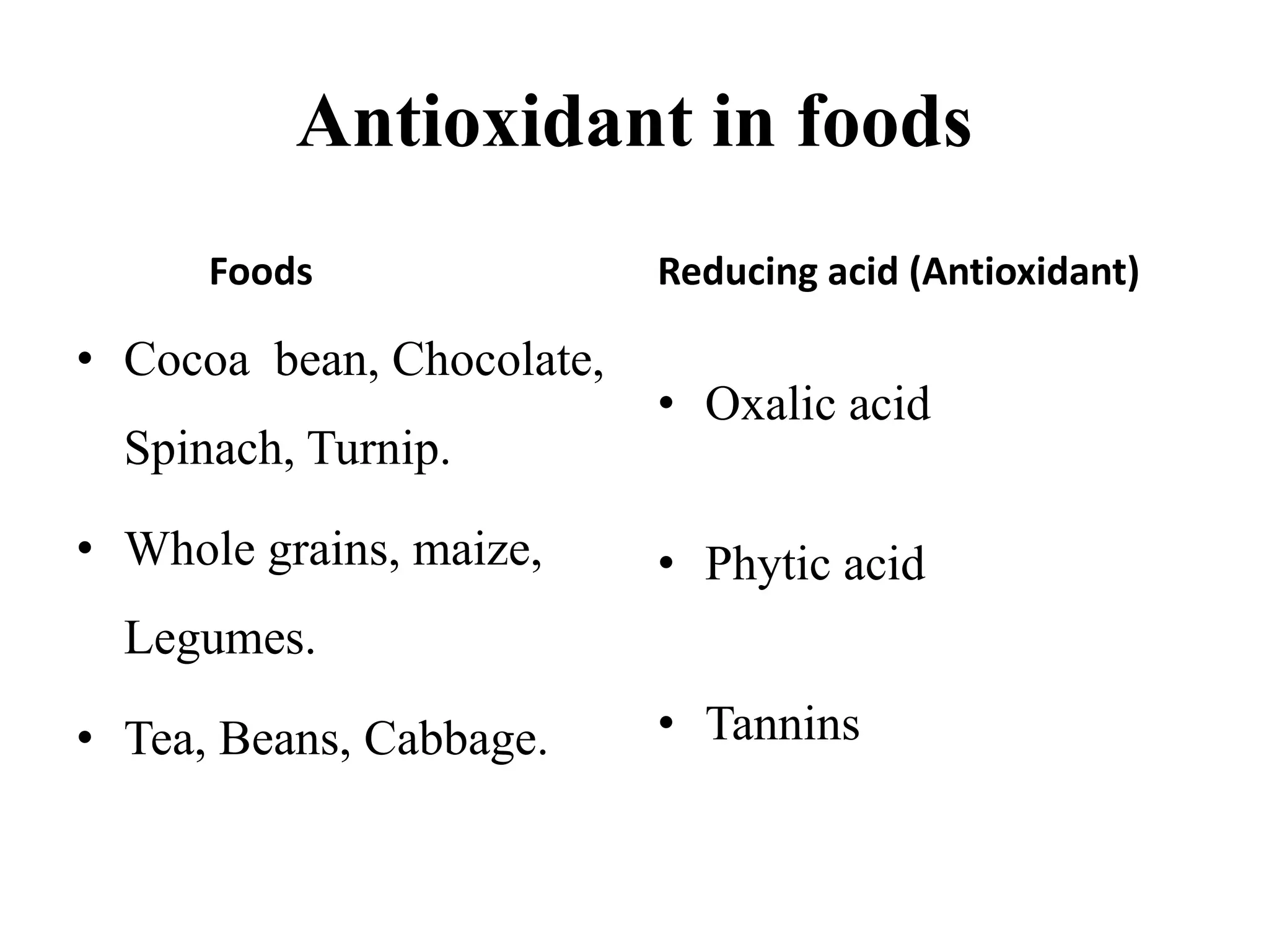 Role of antioxidant in food preservation | PPTX