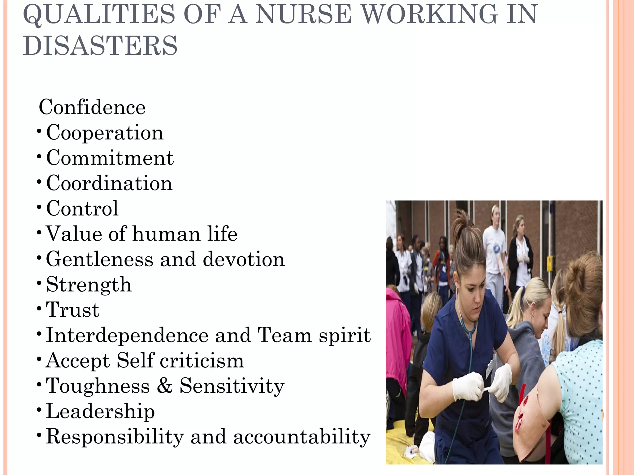 Role of a nurse in disaster management | PPT