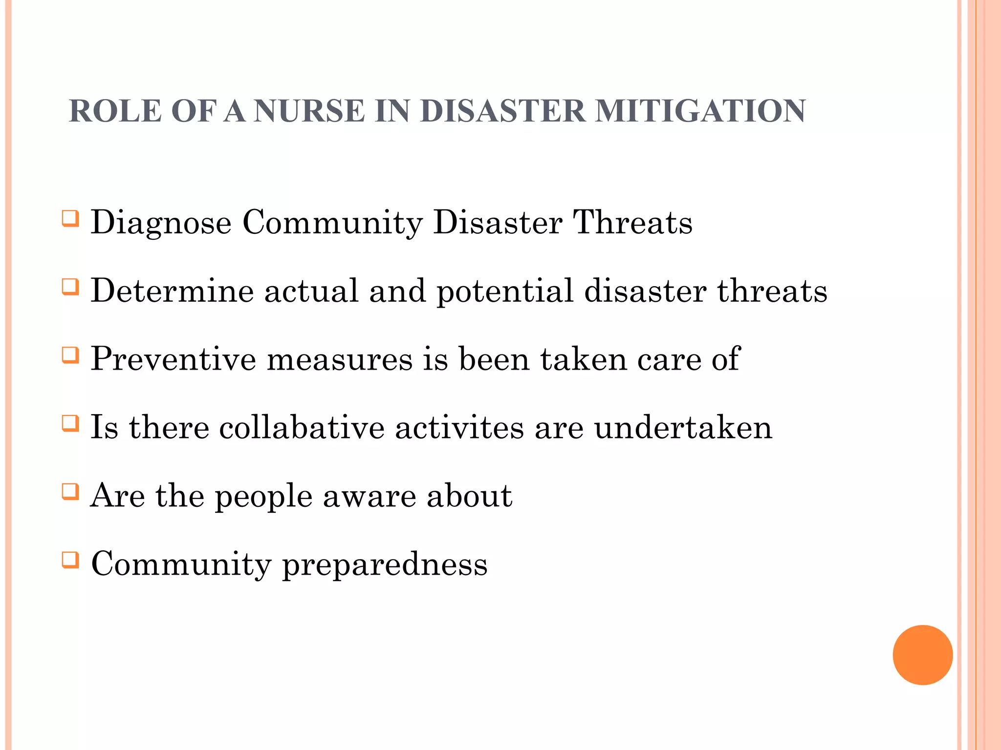 Role of a nurse in disaster management | PPT