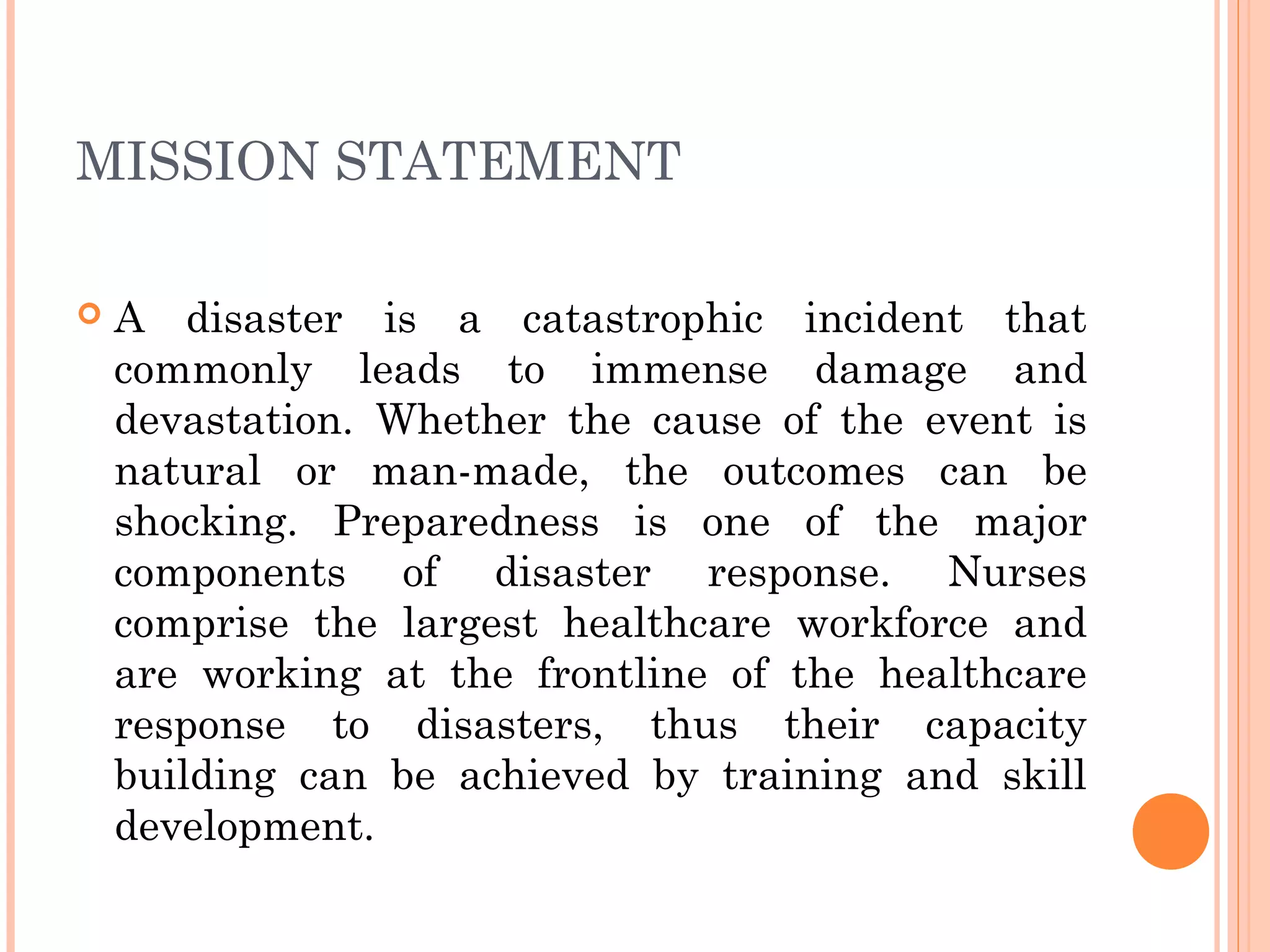 Role of a nurse in disaster management | PPT