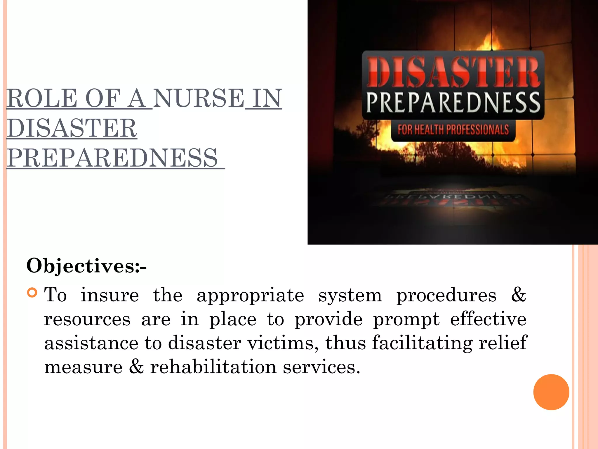 Role of a nurse in disaster management | PPT