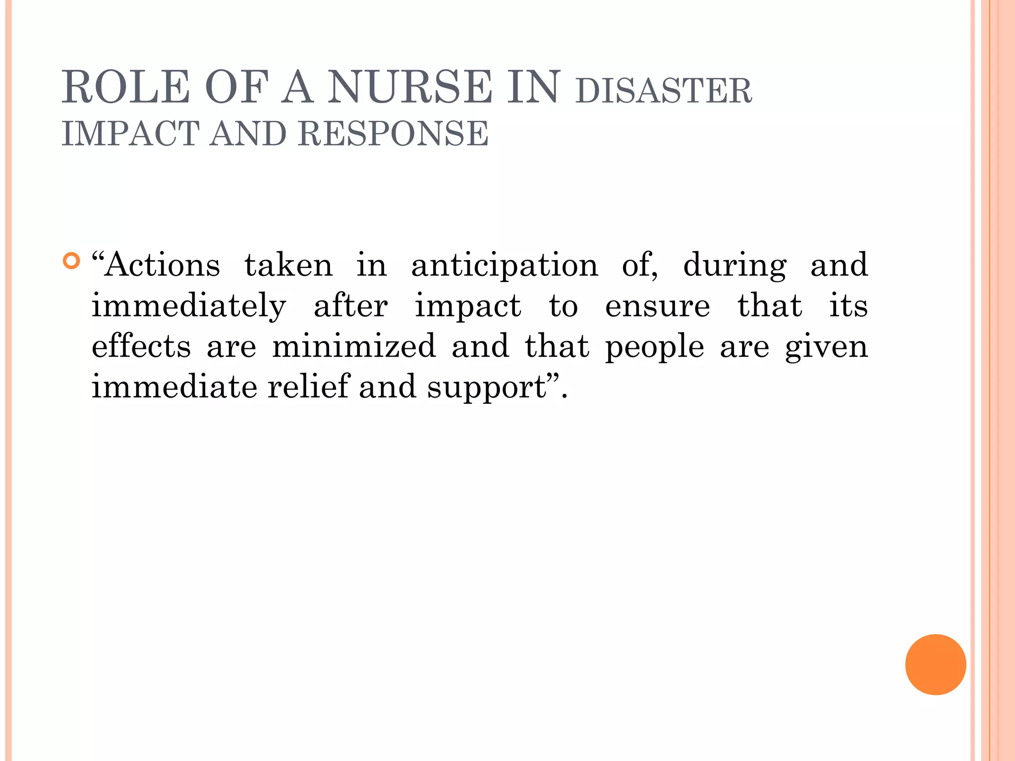 Role of a nurse in disaster management | PPT