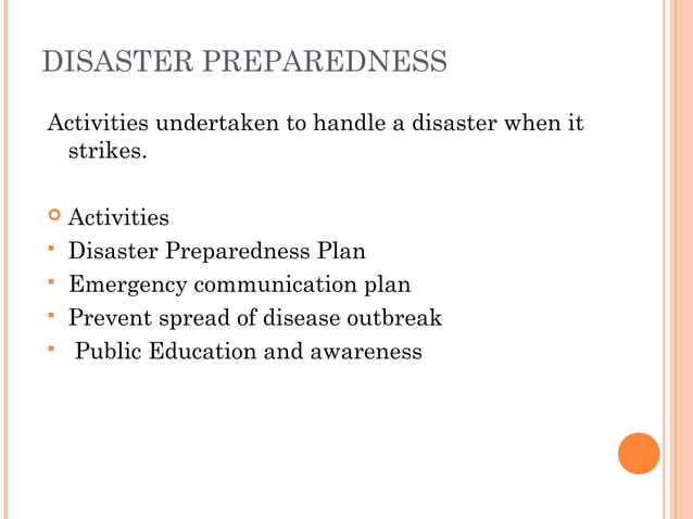 Role of a nurse in disaster management | PPT | First Aid | Injuries