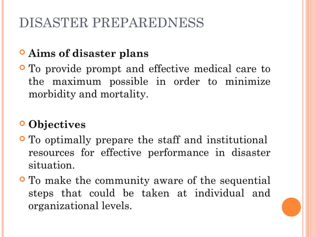 Role of a nurse in disaster management | PPT | First Aid | Injuries
