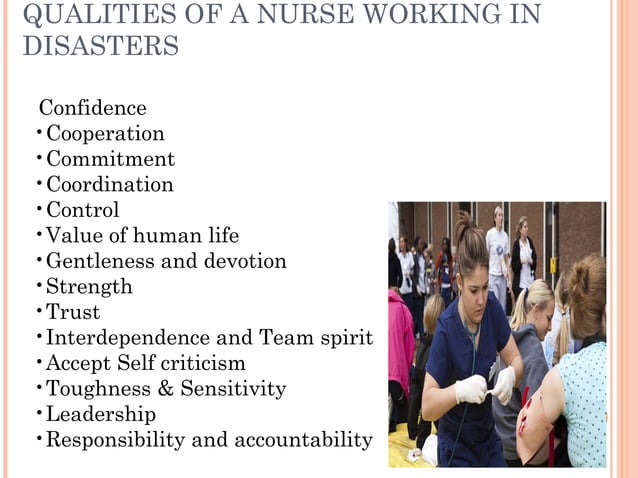 Role of a nurse in disaster management | PPT | First Aid | Injuries