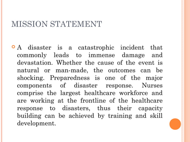 Role of a nurse in disaster management | PPT | First Aid | Injuries