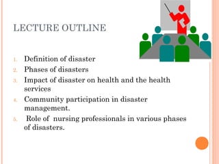 Role of a nurse in disaster management | PPT