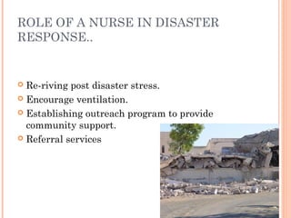 Role of a nurse in disaster management | PPT