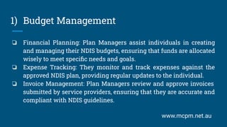 The Role of a Plan Manager in the National Disability Insurance Scheme ...