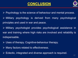 Role of a psychologist in naval training | PPTX