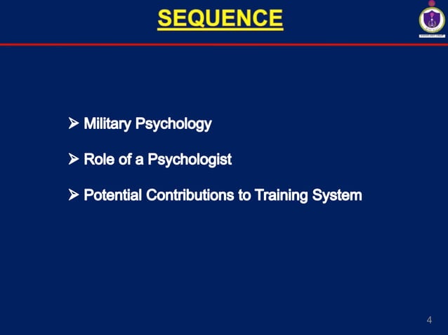 Role of a psychologist in naval training | PPT