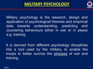 Role of a psychologist in naval training | PPTX