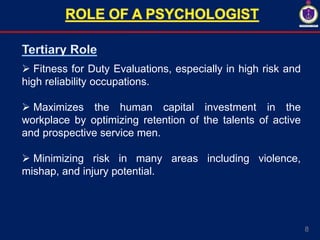 Role of a psychologist in naval training | PPTX