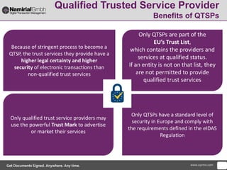 Role of a Qualified Trust Service Provider in Europe | PPTX
