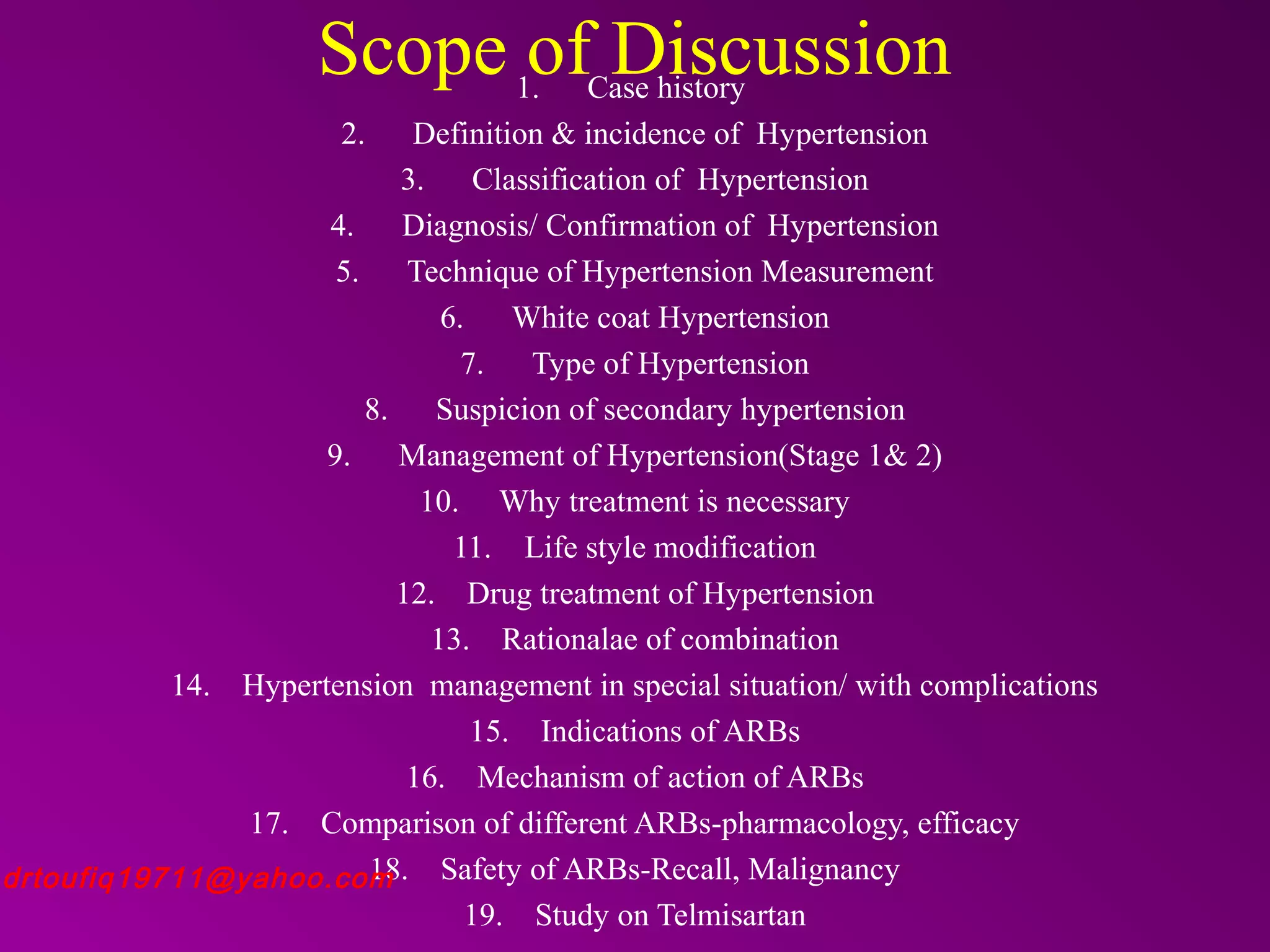 Role of ARBs in management of Hypertension | PPS