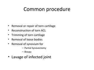 Role of arthroscopy | PPT