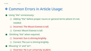 Role of Articles in English.pptx group presentation | PPTX