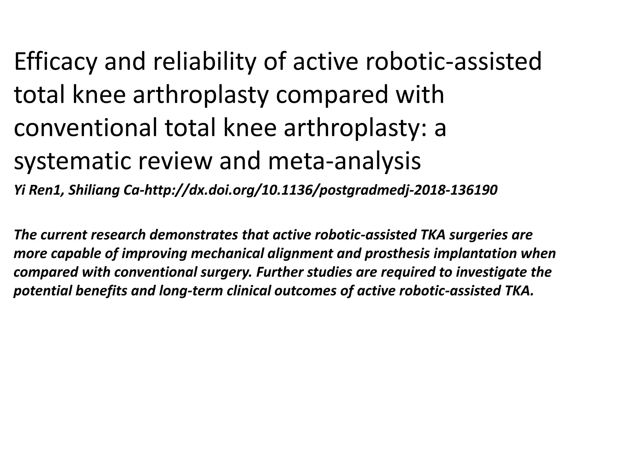 Role of artificial intelligence in orthopaedics | PPTX