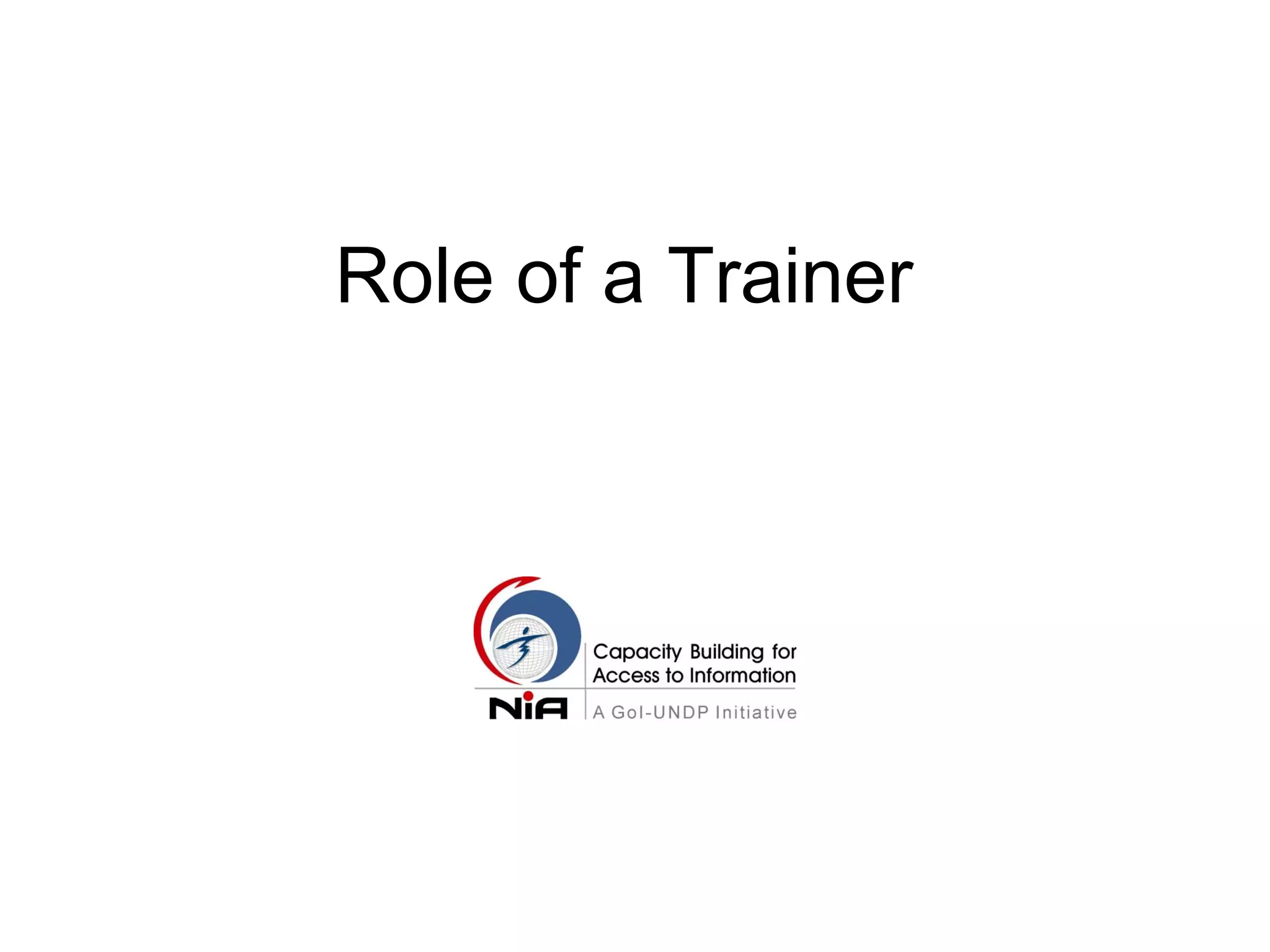 Role of a trainer | PPT