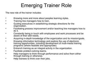 Role of a trainer | PPT