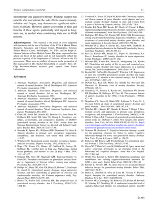 Role of atypical antipsychotics in the treatement of generalized ...