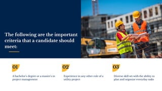 Role of a Utility Project Manager in Successful Completion of the ...