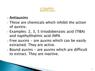 Role of auxins in vegetables | PPTX
