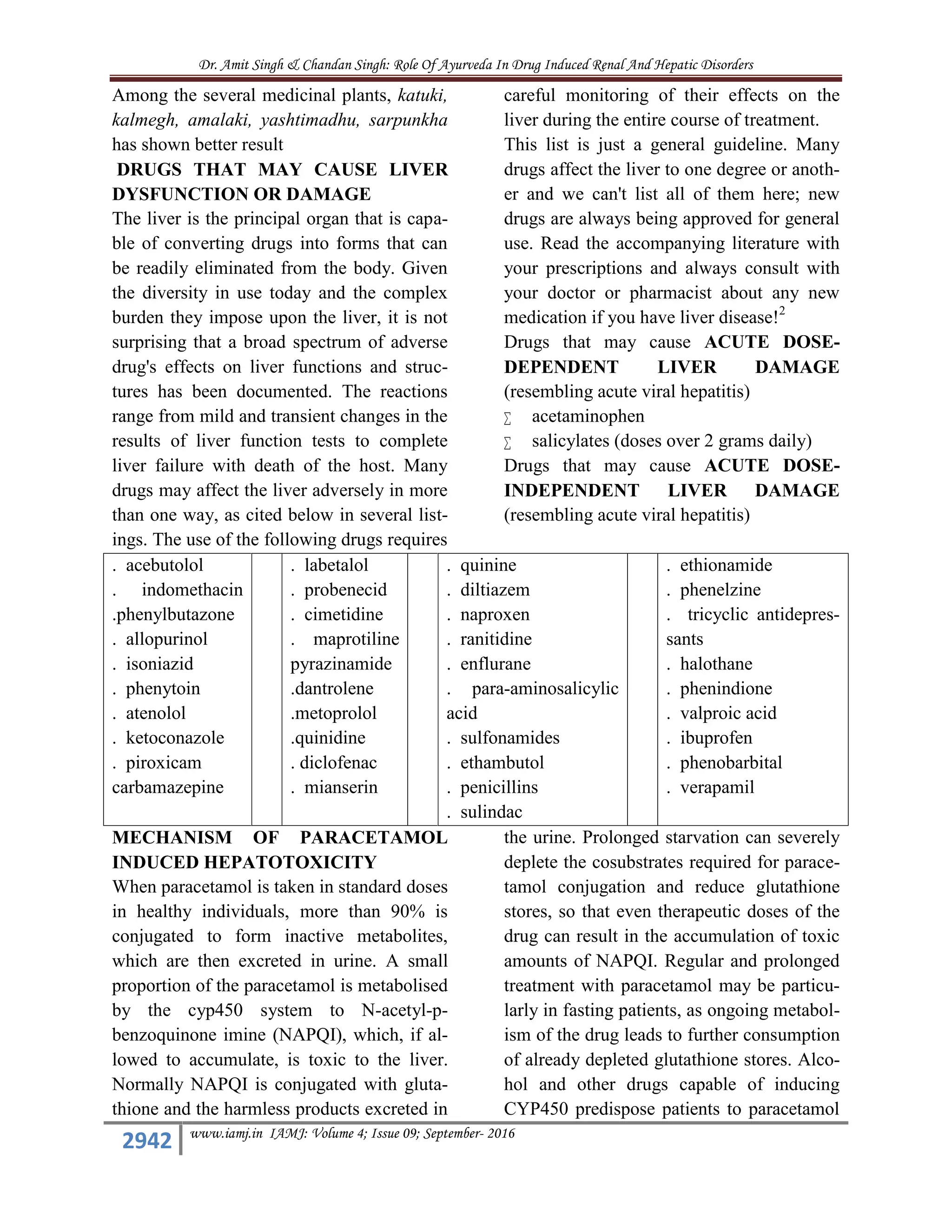Role of ayurved in drug induced disorders | PDF