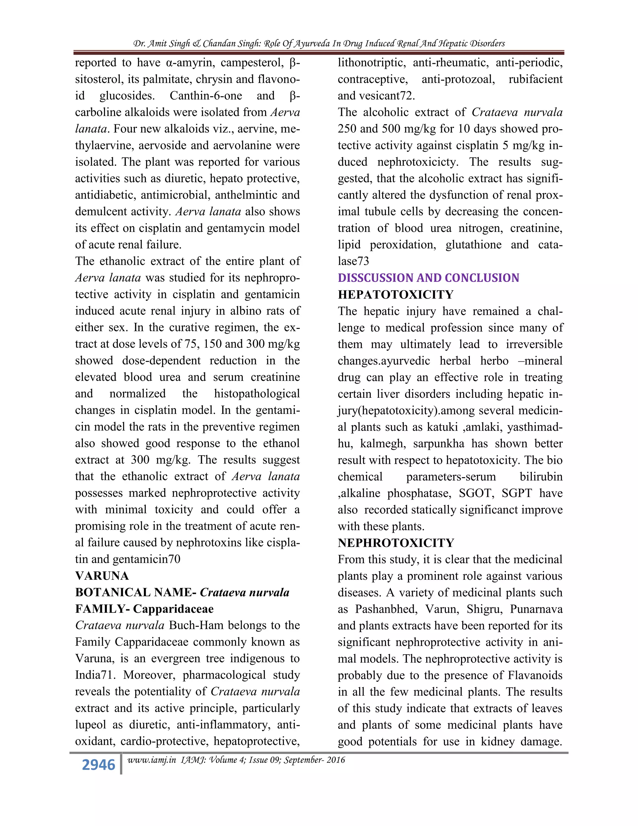 Role of ayurved in drug induced disorders | PDF