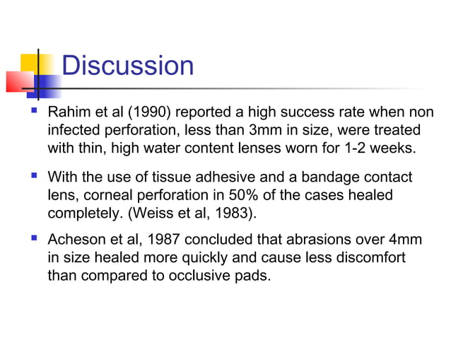 Role of bandage contact lens in corneal wound healing | PPT | Eye and ...
