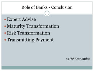 Role of banks in financial market | PPTX