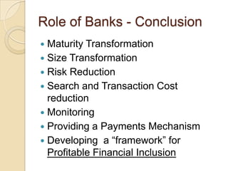 Role of banks in financial markets | PPTX