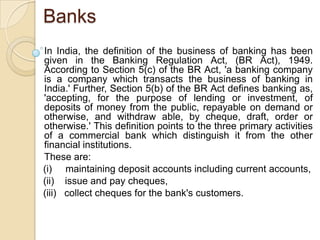 Role of banks in financial markets | PPTX