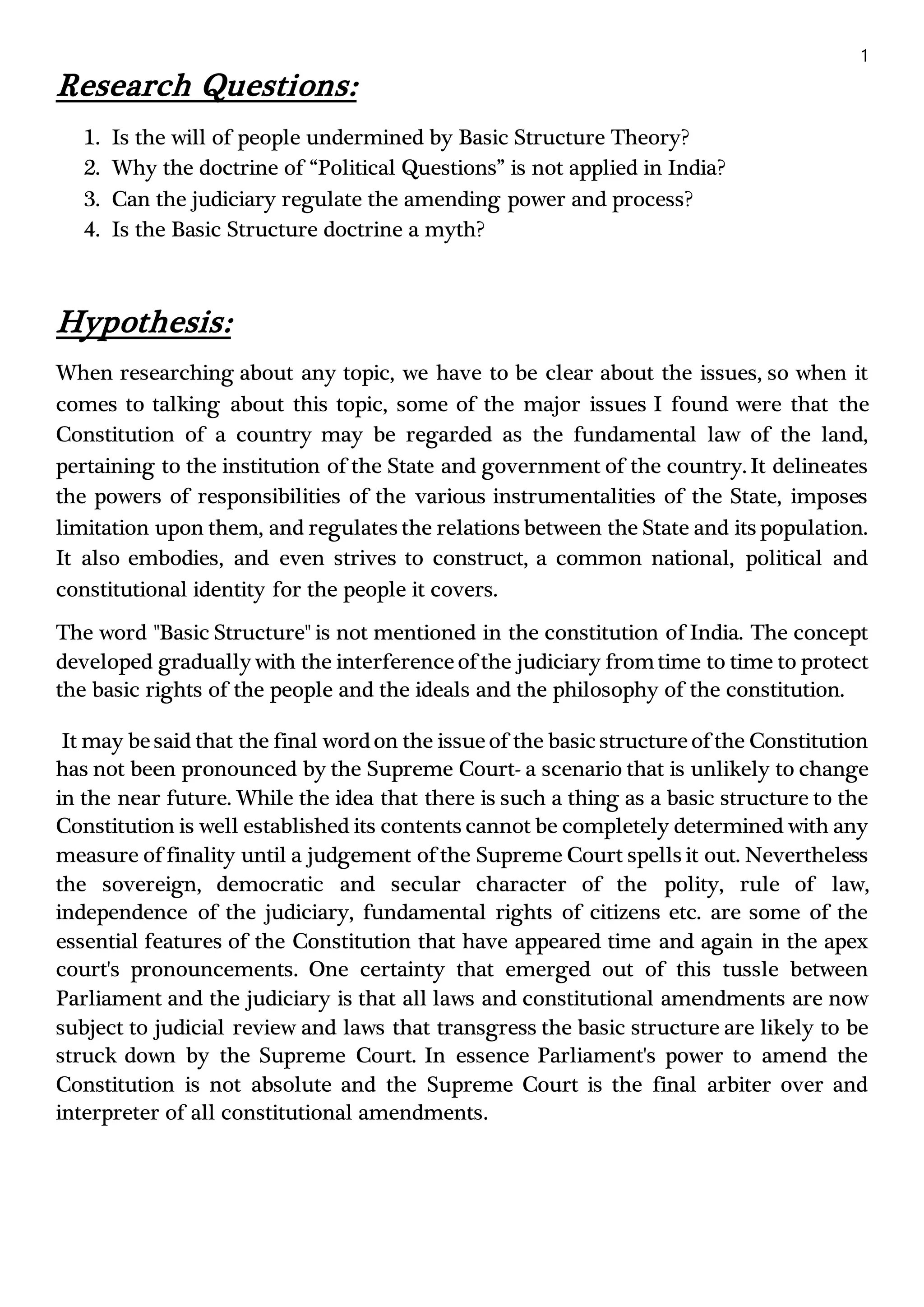 Role of basic structure | PDF