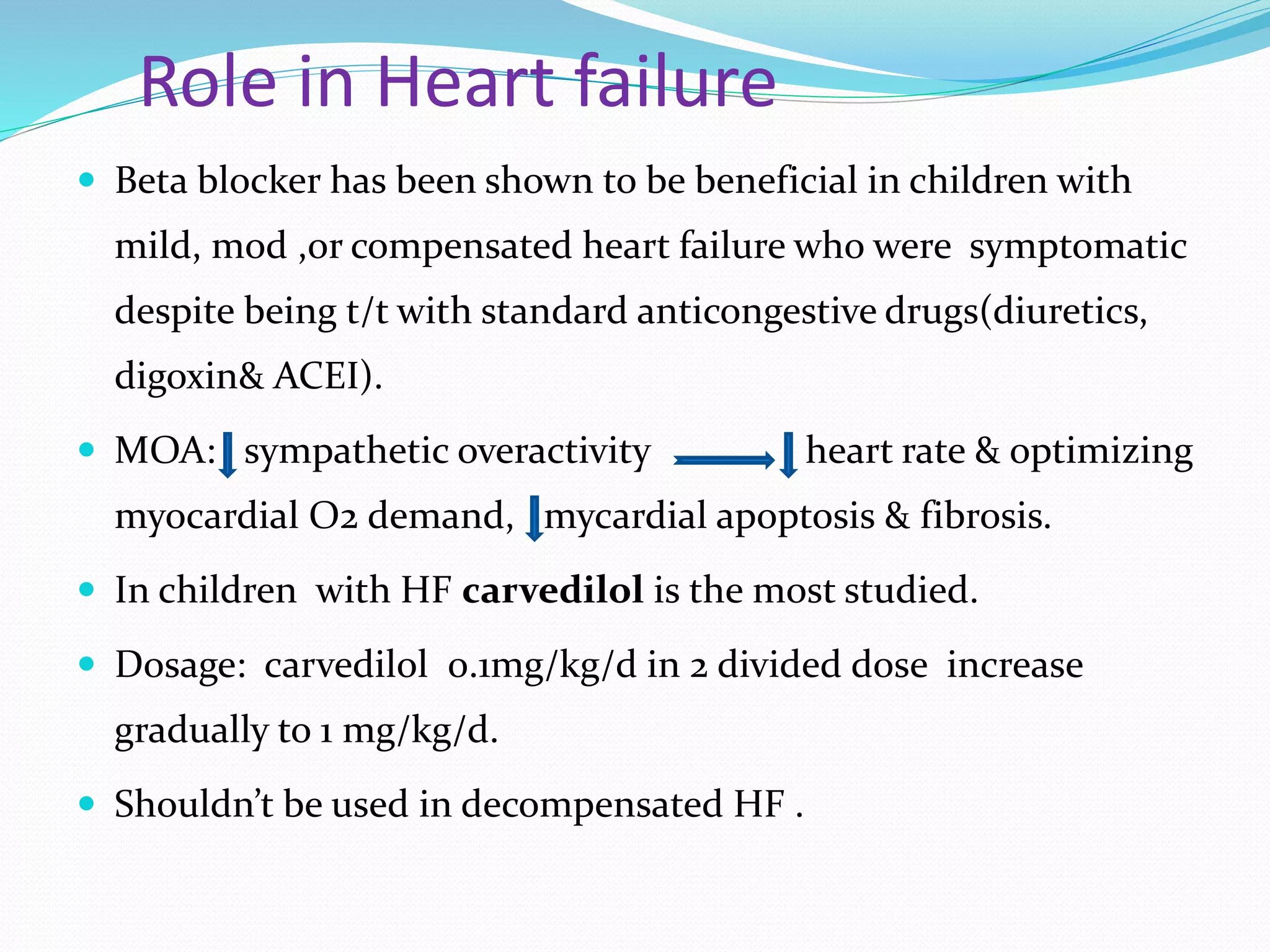 Role of beta blockers in pediatrics | PPTX