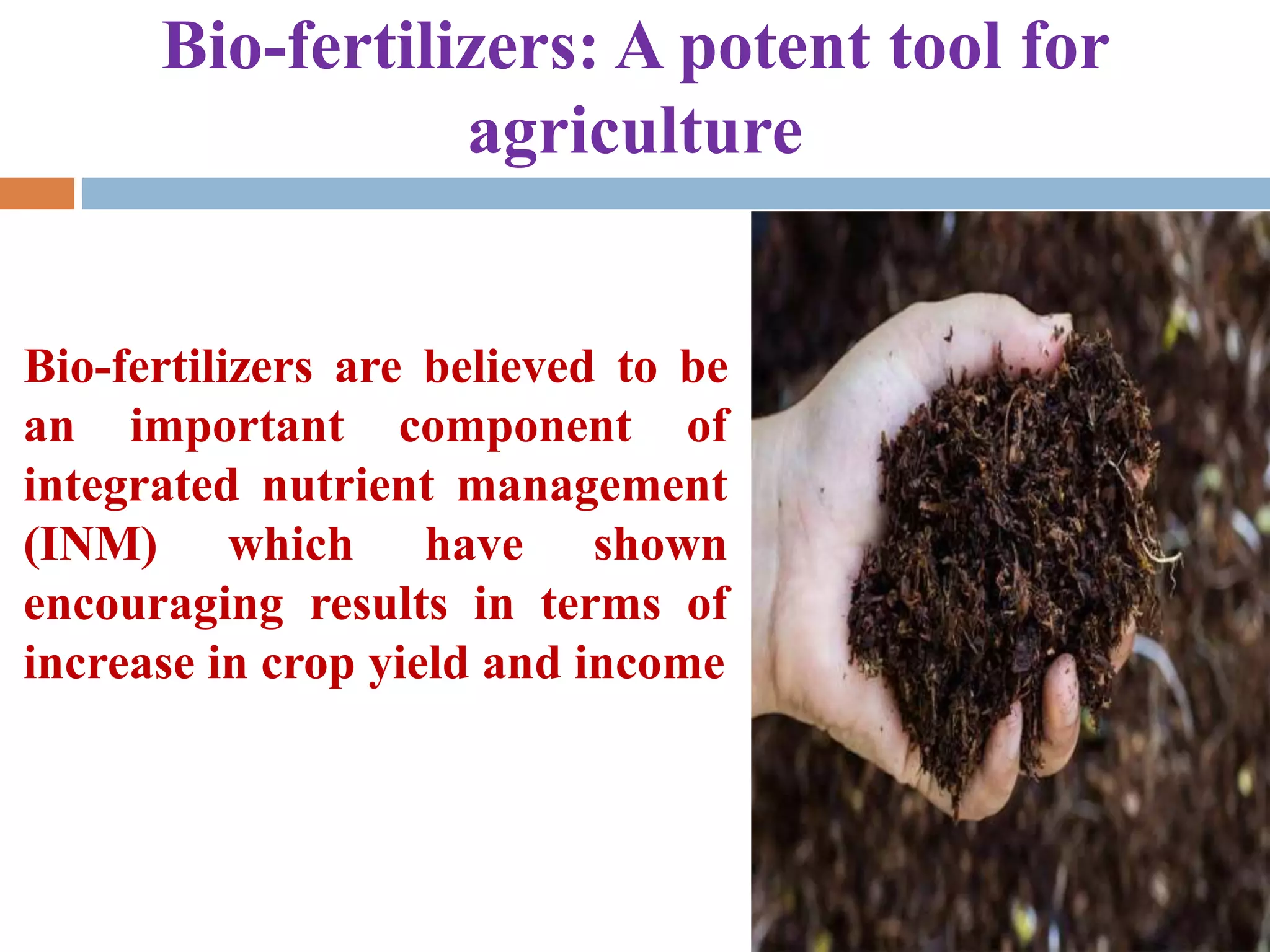 Role of biofertilizers in Horticulture | PPTX